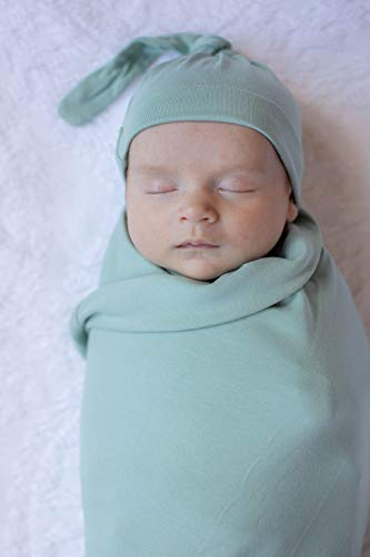 Baby Be Mine 3 in 1 Labor/Delivery/Nursing Hospital Gown and Matching Swaddle Set (Sage, S/M pre preg 2-12)