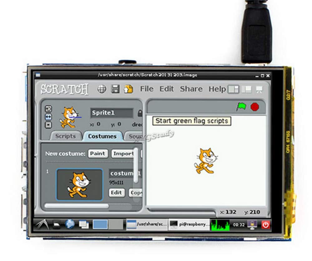 3.5 inch 320*480 Resistive Touch Screen TFT XPT2046 LCD compatible with Raspberry Pi 1/2/3 Model B B+ A+ Raspbian Video Photo Display System @XYGStudy