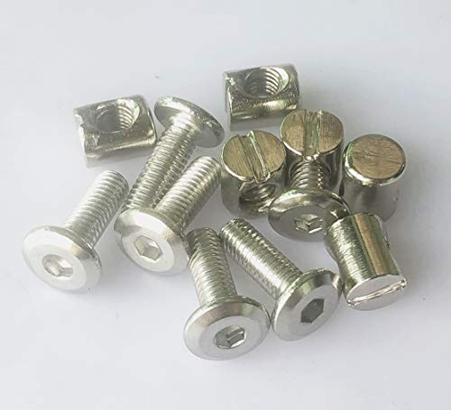 Baby Bed Crib Screws Hardware Replacement Kit 6-Set M6x18 mm Stainless Steel Hex Socket Head Bolt and Barrel Nuts