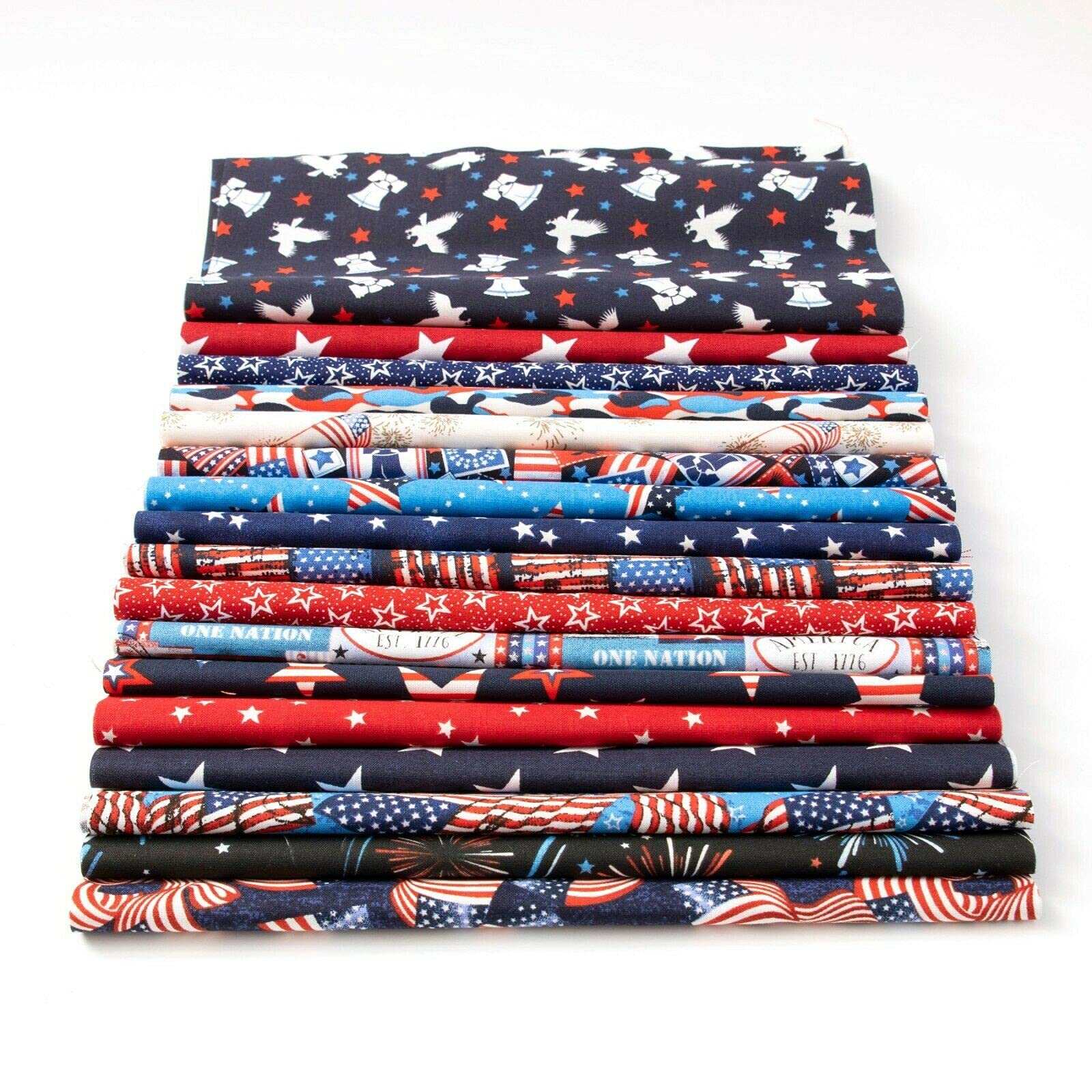 102 America Patriotic pre Cut Charm Pack 5" Squares 100% Cotton Fabric Quilt