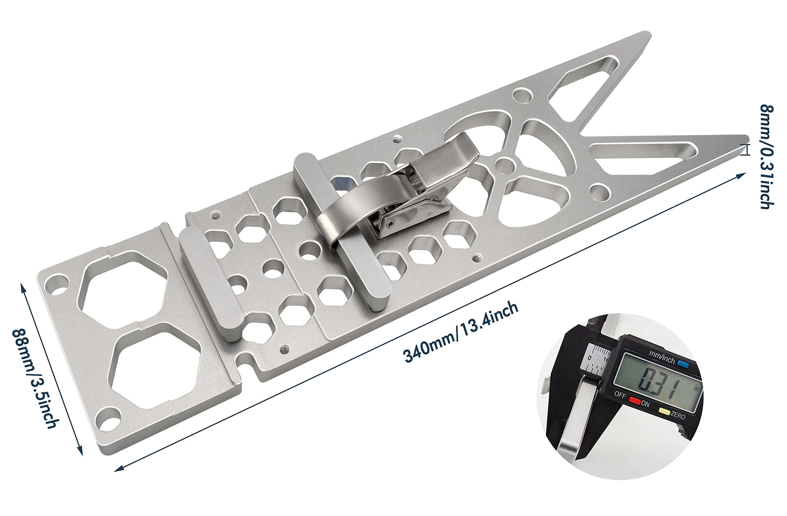 13.4inch Track Saw Square Guide 90° Right Angle Electric Circular Saw Guide Rail Angle Stop Accessories Compatible with Festool and Makita Guide Rail(340 * 88 * 8mm)