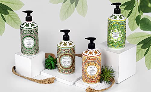 Mosaic Liquid Hand Soap / Wash Gift Set, Ideal Bathroom Kitchen Hand Soap Set , Olive Oil + Coconut & Hibiscus + Gardenia + Orange Blossom, 4 x 24.6 fl oz Each Liquid Soap Bottle