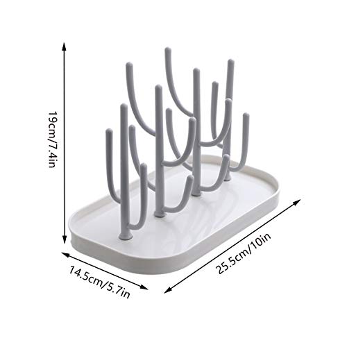 2Pcs Baby Bottle Drying Rack with Base, Creative Tree Branch Baby Bottle Dryer Holder for Bottles, Teats, Cups, Pump Parts and Accessories