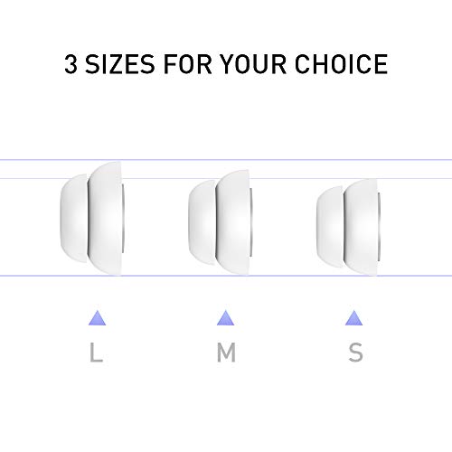 Delidigi 6 Pairs Ear Tips for AirPods Pro 2 and AirPods Pro, Silicone Earbuds Earplug Replacement Accessories Fit in The Charging Case S/M/L Size(White)
