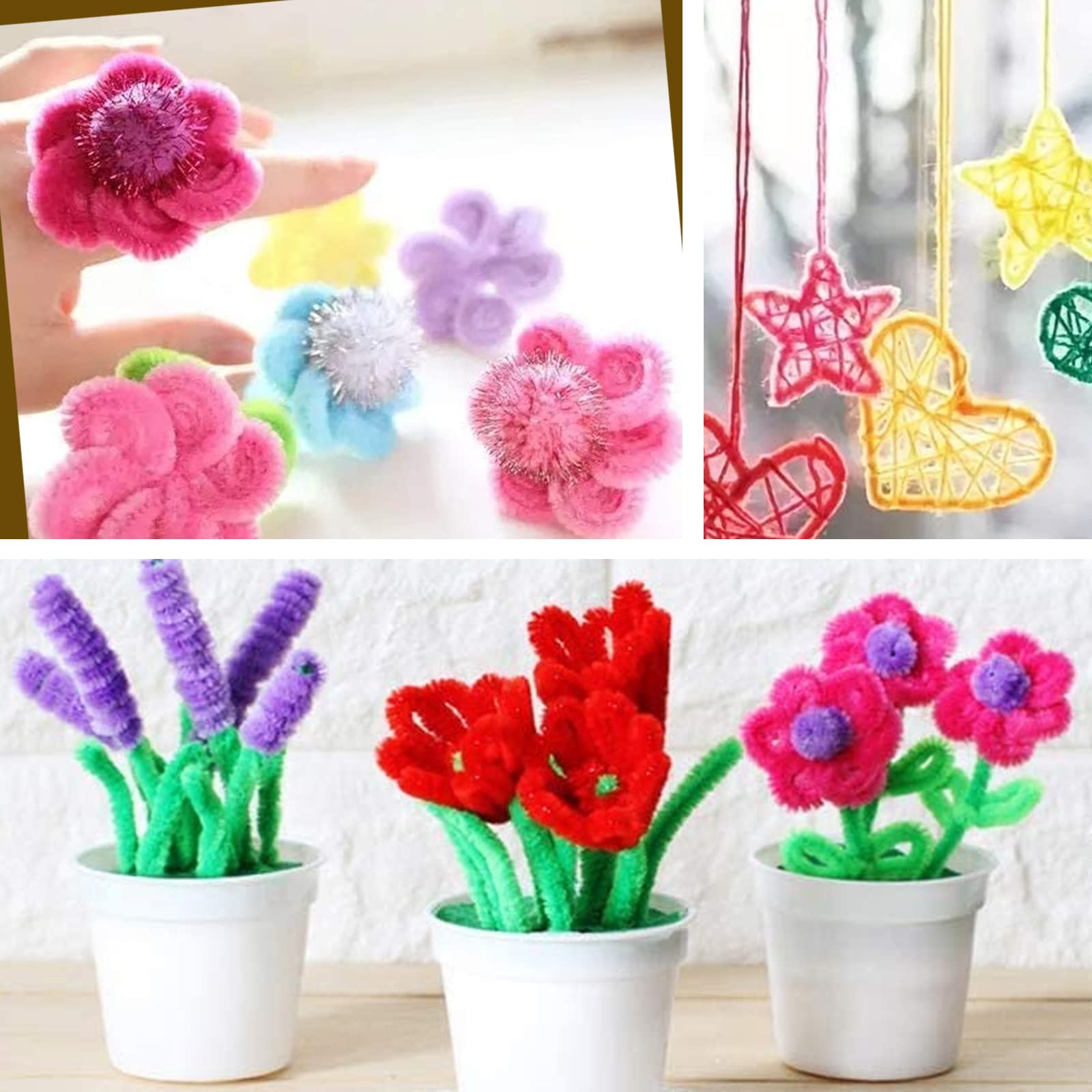 100Pcs Pink Pipe Cleaners,30cmX6mm Pipe Cleaners Craft Chenille Stems for DIY Art Creative Crafts (Pink100)