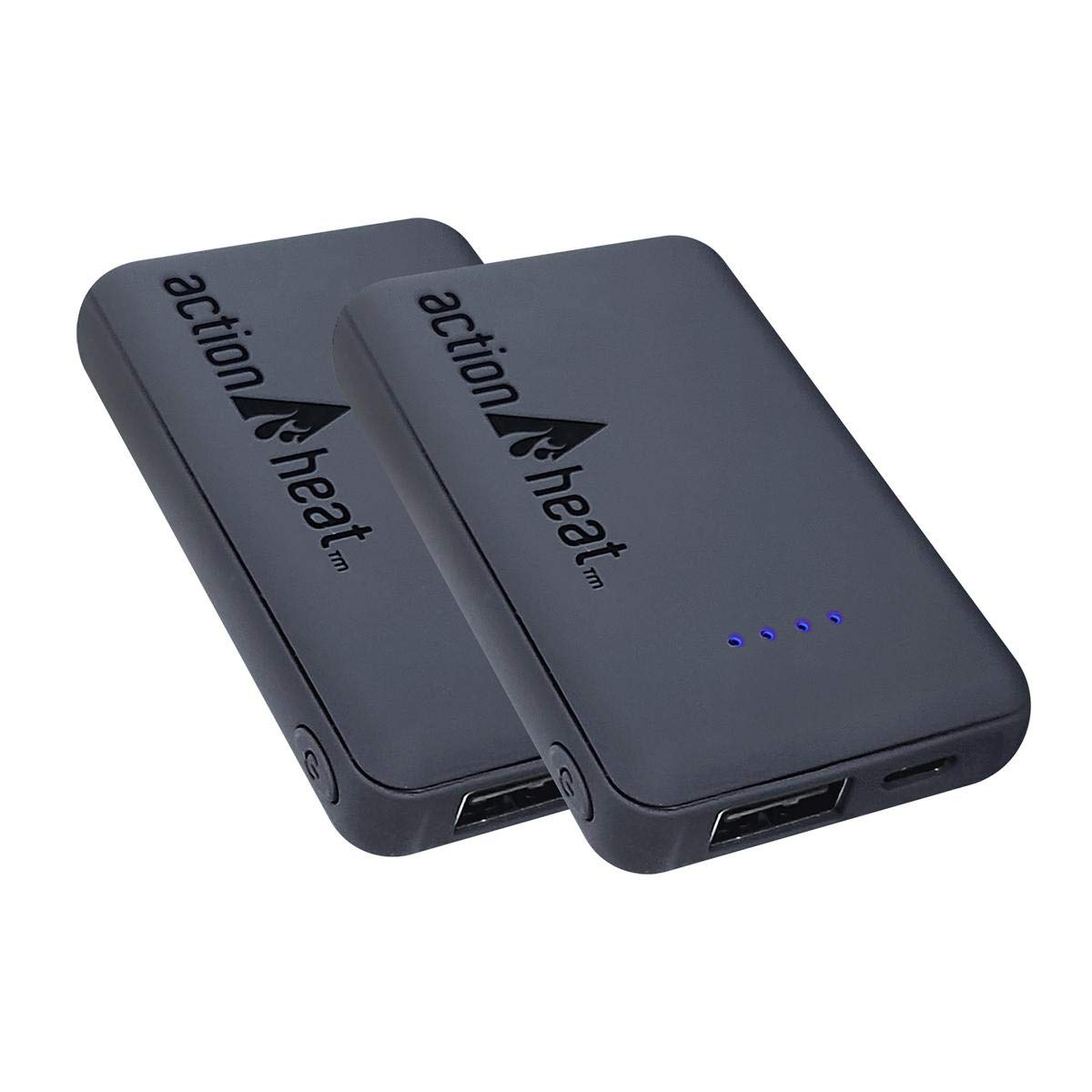 ActionHeat Portable 5V Power Bank 3000mAh Kit – Dual, Two Li-Poly Rechargeable Batteries for Heated Garments and Charging Tablets, Smartphones – Black