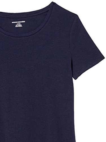 Amazon Essentials Women's Classic-Fit Short-Sleeve Crewneck T-Shirt, Pack of 2, Navy/White, Medium