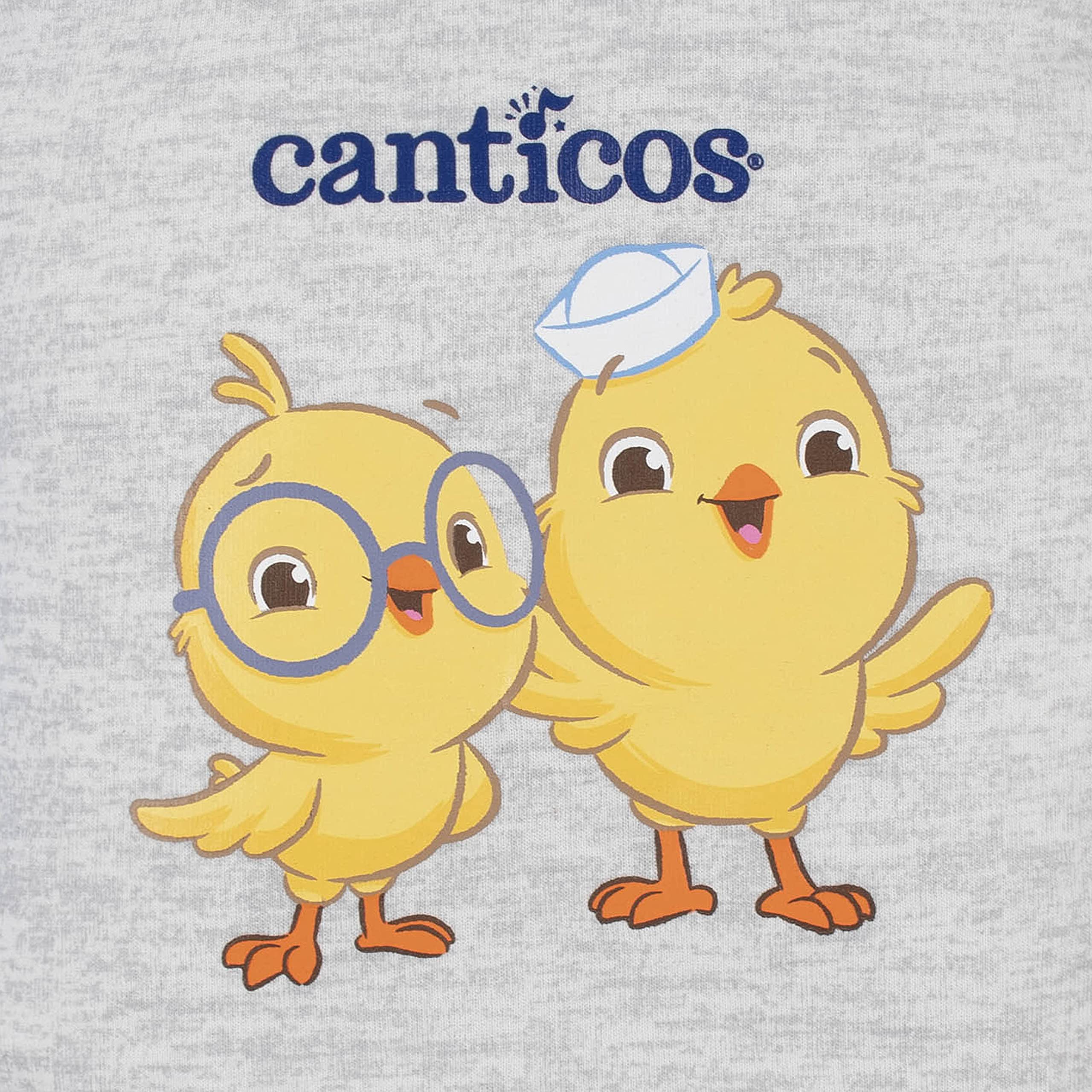 Canticos Unisex-Baby Boys' 4-Piece Snug Fit Cotton Pajamas, Grey, 18 Months