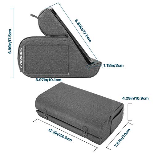 MoKo Tablet Pillow Holder, Foldable Soft Pillow Tablet Stand Up to 12.9", Sofa Throw Pillow for Xmas Gift, eReader, Fit with iPad 9 2021, iPad Mini 6, iPad Pro 12.9/11 2022,Galaxy Tab S7, Dark Gray