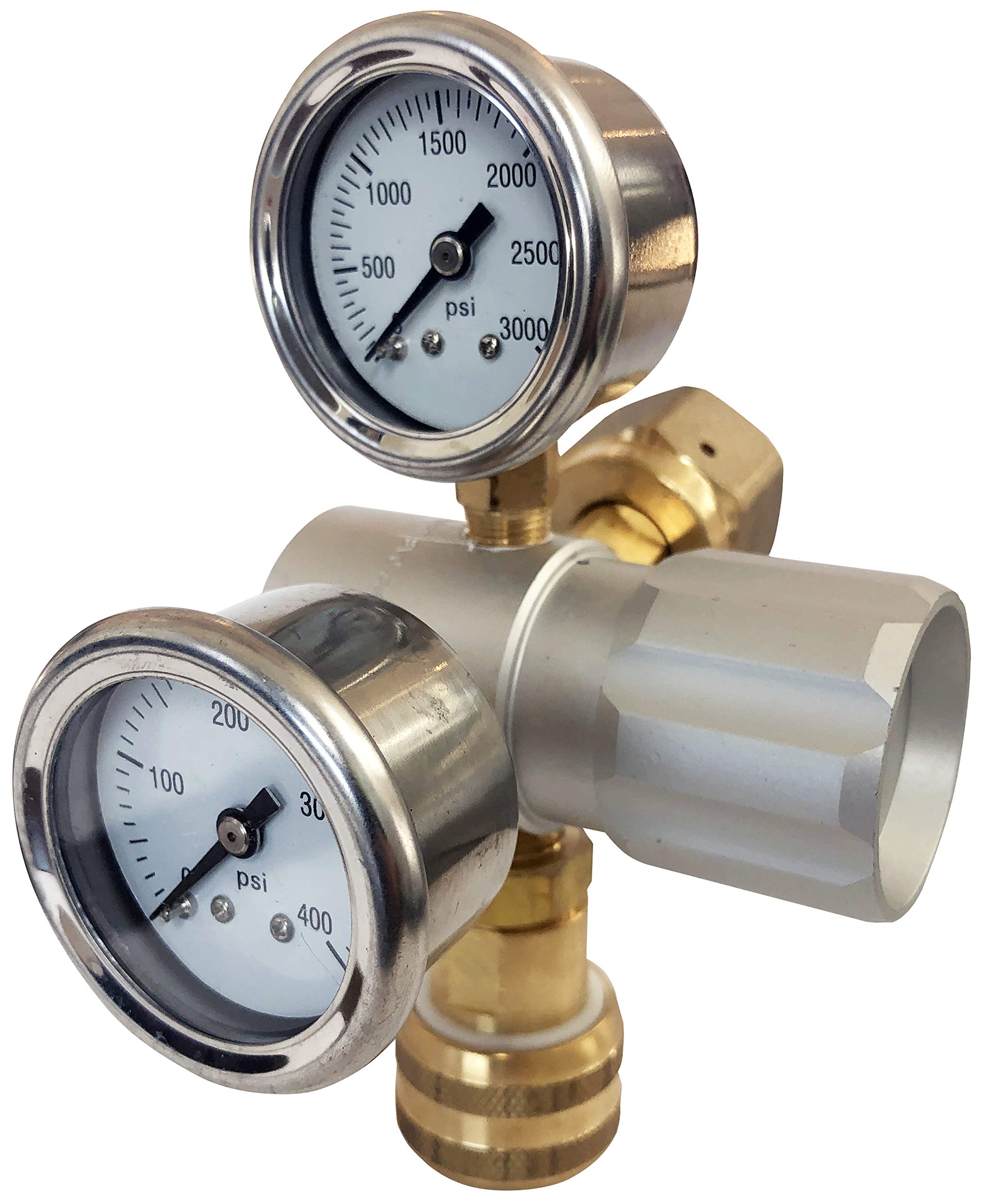 10 lb co2 Carbon Dioxide Aluminum Cylinder and 250 PSI Adjustable High Flow Regulator for Inflating Off Road Tires