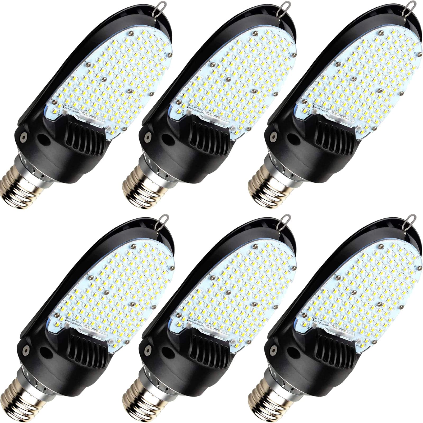 115W LED Shoebox Corn Retrofit Lamp, 5000K 15525LM LED Retrofit Corn Bulb (500W MH Equiv.) Rotatable E39 Mogul Base 180° LED Paddle Bulb for Parking Lot Wall Pack Lighting, UL DLC Listed (6-Pack)