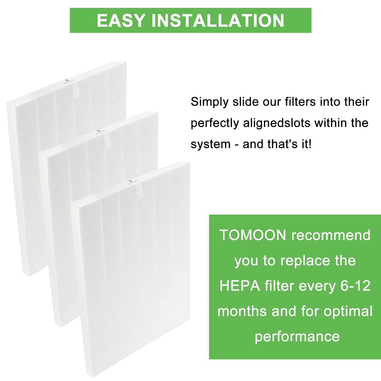 116130 Replacement Filter H,3 Pack HEPA Filter for WINIX 5500-2&AM80 Air Purifier