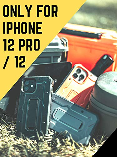 ArmadilloTek Vanguard Designed for iPhone 12 / iPhone 12 Pro Case (6.1 inches) Military Grade Full-Body Rugged with Built-in Screen Protector and Kickstand - Black