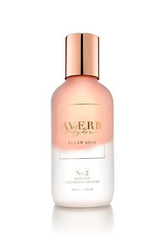 Averr Aglow - No.2 Radiant Cleansing Nectar - Rinse-Free Anti-Aging Daily Face Wash - Fights Acne, Breakouts, Blackheads & Blemishes - Plant & Mineral Based - For Men & Women - 4fl oz / 120 ml