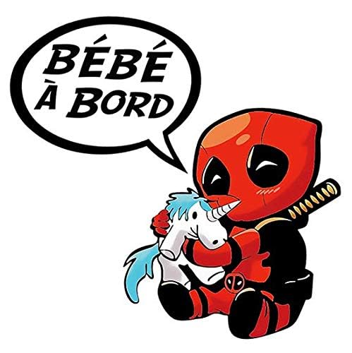Baby Deadpool and The Cow, Sticker Baby on Board - Character Height : 3,95 inch