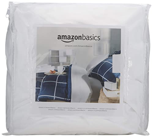 Amazon Basics 18 inches Zipper Enclosed Waterproof Mattress and Box Spring Cover Protector, Queen Size, 12 to 18 Inch Depth, White