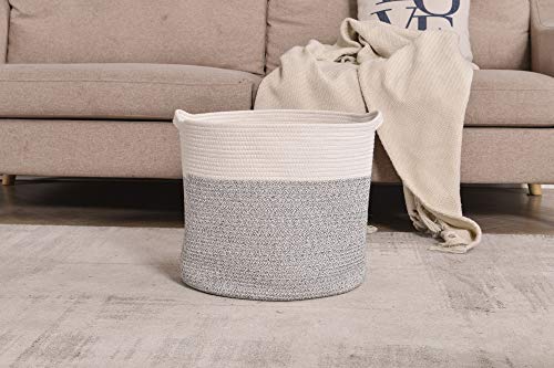 Baskets for Clothes Storage, Large Rope Laundry Basket, Woven Basket for Clothes,Bags,Toys,Towels, Hamper for Laundry, Rope Basket, Blanket Basket, Environmental Protection Material