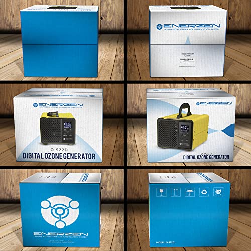 Enerzen O-922D - Digital Ozone Generator for Eliminating Odors - O3 Machine Air Ionizer Deodorizer with Adjustable Settings for Any Room Size