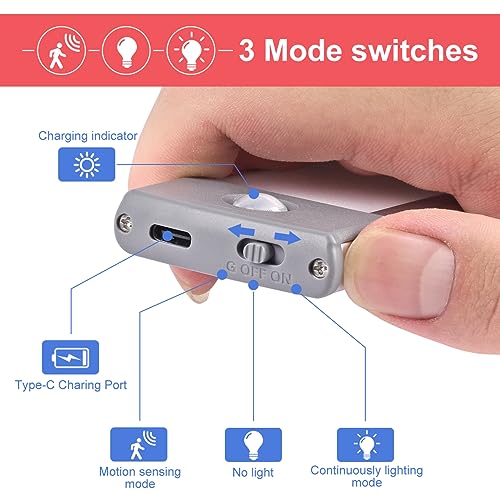 30-LED Motion Sensor Cabinet Light,Under Counter Closet Lighting, Wireless USB Rechargeable Kitchen Night Lights,Battery Powered ,Uniform Light for Wardrobe,Cupboard（Warm Light）-2Pack