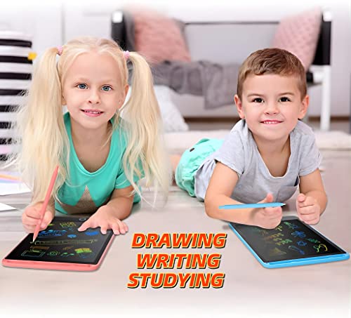 2 Pack LCD Writing Tablet Drawing Writing Board Erasable Doodle Pad Toy for Kids Learning Education 8.5 inch Blue and Pink