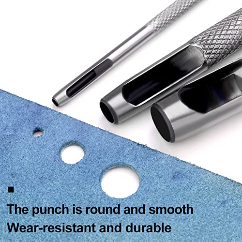 15 Pcs Leather Hole Punch,Hole Punch Set for Leather Craft,Round Steel Leather Craft Hollow Hole Punch,Hole Punch Tools for Watch Bands,Leather,Belts,Canvas,Paper (1mm to 11mm)