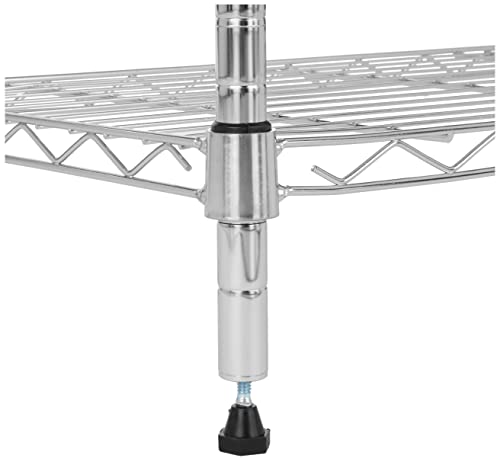 Amazon Basics 3-Shelf Adjustable, Heavy Duty Storage Shelving Unit (250 lbs loading capacity per shelf), Steel Organizer Wire Rack, Chrome, 23.2" L x 13.4" W x 30" H