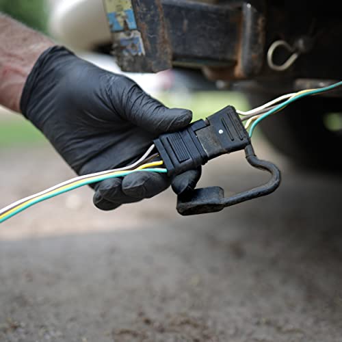 ABN Trailer Wire Extension, 1ft, 4-Way 4-Pin Plug Flat 20 Gauge β Hitch Light Trailer Wiring Harness Extender