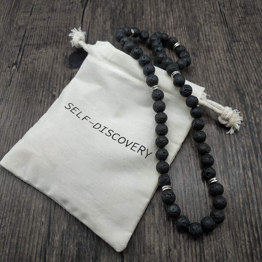 108 Bead Japa Mala Meditation Bracelet Necklace for Men or Womens Yoga Jewelry (Lava)