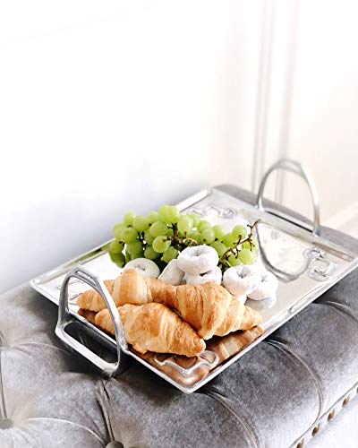 Arthur Court Horse Stirrup Metal Serving Tray for Serving Food, Snacks, Desserts Stackable Platter to Form Tier Cheese Stand - Silver Equestrian Style 12 inch x 17.5 inch