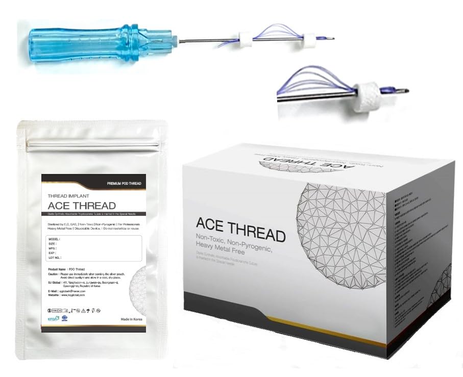 ACE - Multi Thread/L Cannular PDO thread for Forehead/Nose/Nasolabial Folds (23G38/50mm)