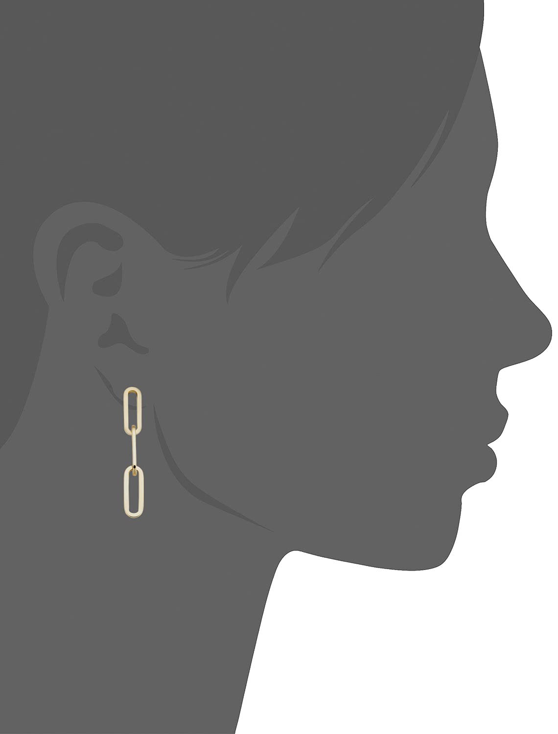 14k Yellow Gold Paperclip Link Chain Drop Earrings (0.95 inches long)