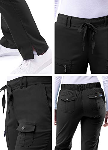 Adar Pro Scrubs for Women - Skinny Leg Yoga Scrub Pants - P4100 - Black - M