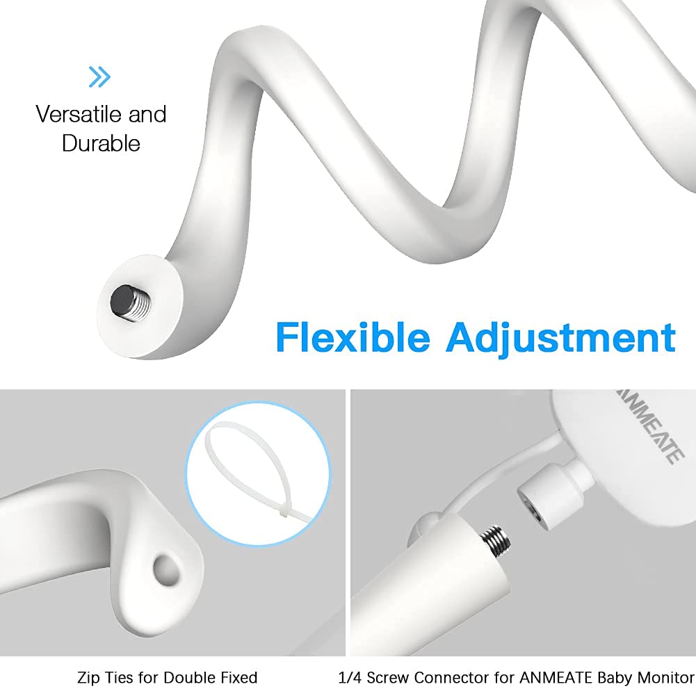 Koroao Flexible Twist Mount for ANMEATE SM24 /Babysense V24US /GoodBaby UU24 Video Baby Monitor Without Tools or Wall Damage