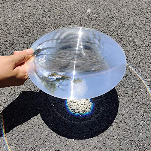 Fresnel Lens, Diameter 200mm (7.9''), Focal Length 100mm, Acrylic Lens (not Glass), for Physics Classroom,Solar Heating,Magnifiying. (Focal Length 100mm)