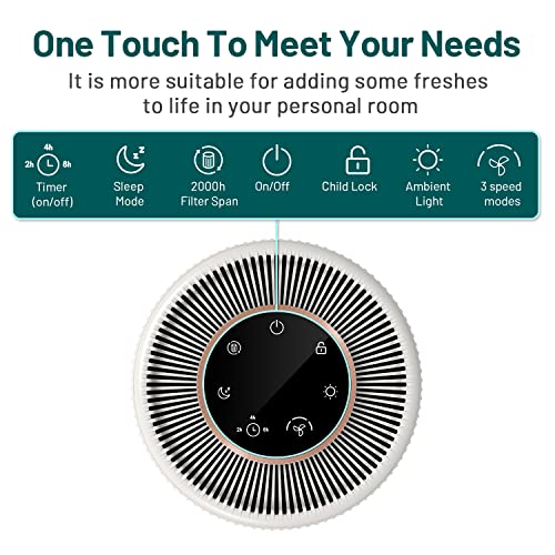 2 Pack Air Purifiers for Small Room-Jafanda H13 True HEPA Filter Air Filters for Home Remove 99.97% Allergies Dander Dust Smoke Pollen Pets Hair, Black and White