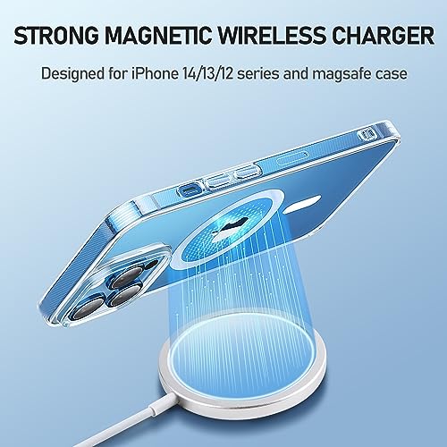 2 Pack 15w Fast Magnetic Wireless Magsafe Charger with 2 USB to C Adapter for iPhone 14/14 Pro/14 Pro Max,13/13 Pro/13 Pro Max/12 Series and AirPods 3/2/Pro and Other Models with Magnet Case