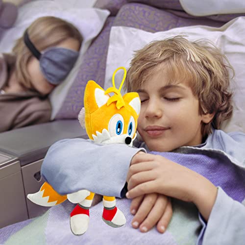 12 inch Sonic Plush Doll,The Hedgehog 2 The Movie Knuckles Toy, Shadow Stuffed Animals Plush Pillow, Gift for Kids (Tails)