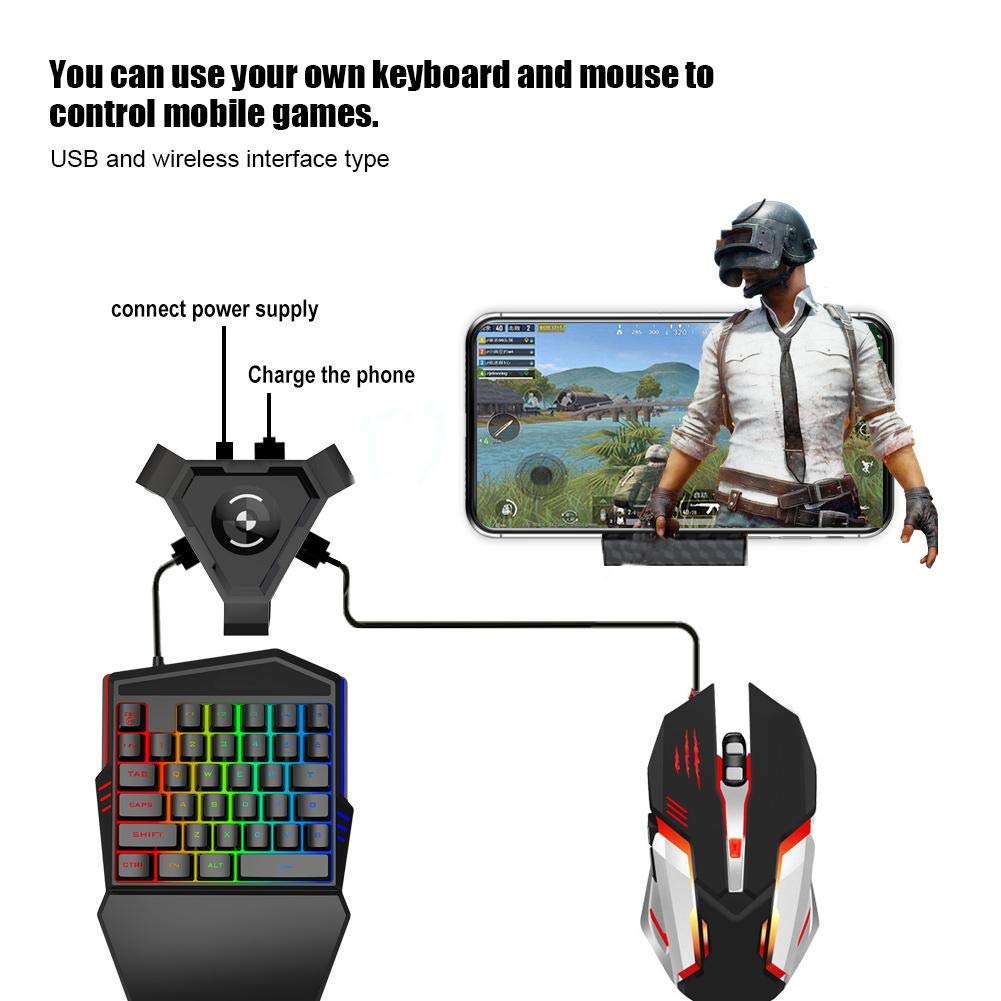 ASHATA Gamepad Keyboard Mouse Converter, Keyboard Mouse Adapter for Game Console with PC Gaming Experience, Improving Better Control,for Android for iOS