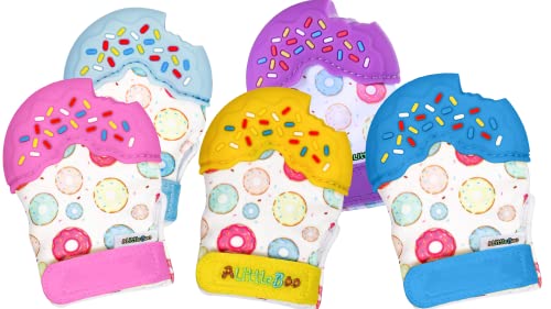 A Little Boo Baby Teething Mitten - Teether Glove - Infants Newborn Teething Toy [2 Pack]