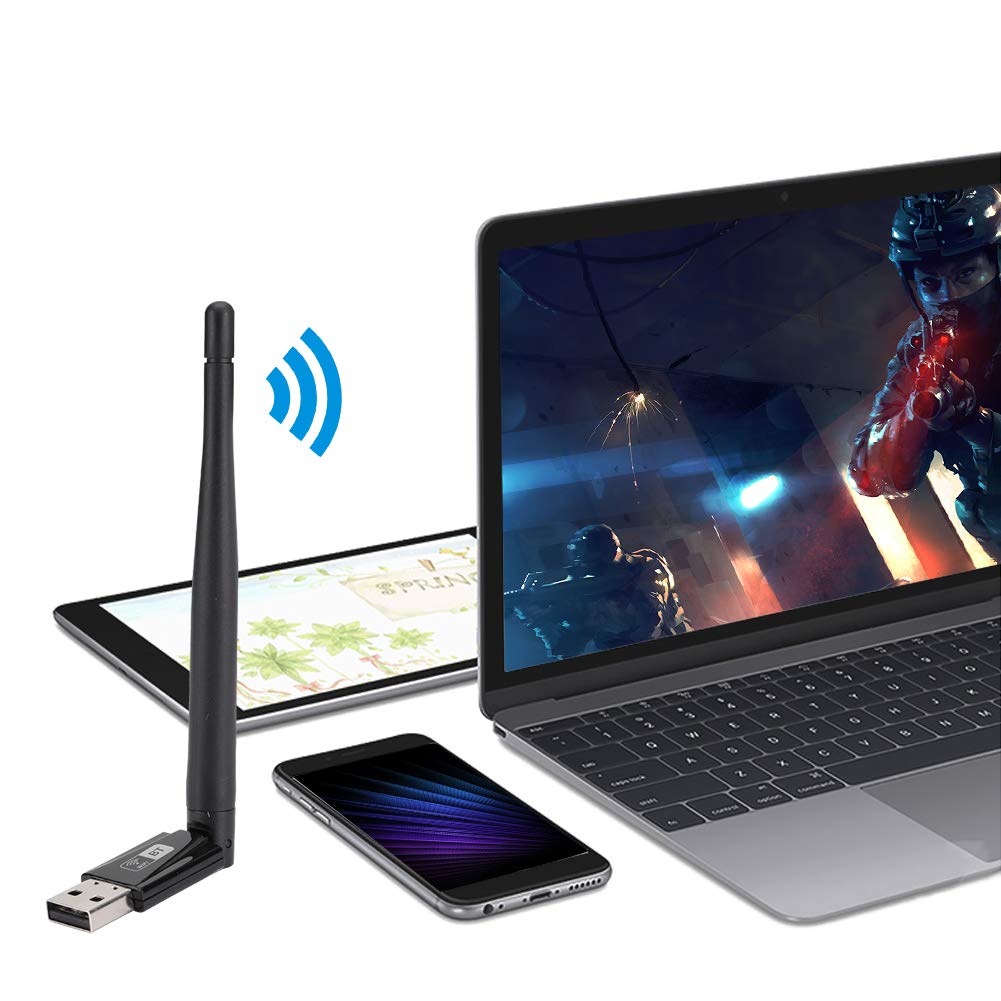 ASHATA Network Adapter, RTL8821CU 600M Drive Band PC LAN Card for USB Bluetooth Adapter