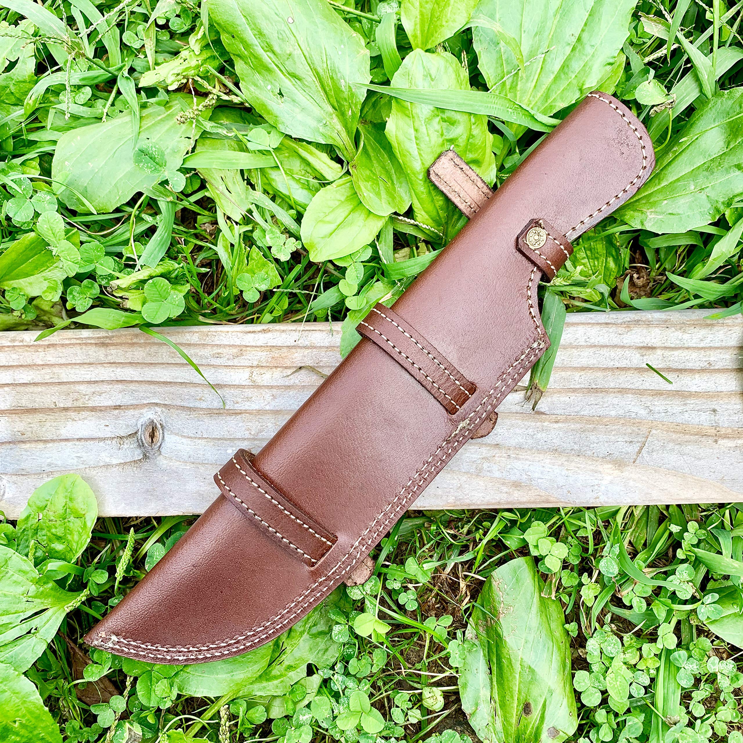 13" long custom handmade leather Sheath fits up to 8"β8.5" cutting blade knife