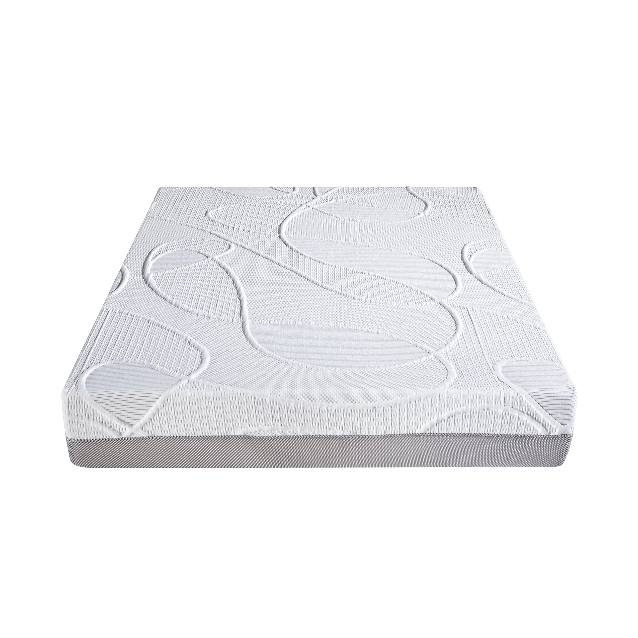 AC Pacific HERBACOAL Collection 12" Medium Firmness Green Tea Infused Memory Foam Mattress Made In USA, Queen, White