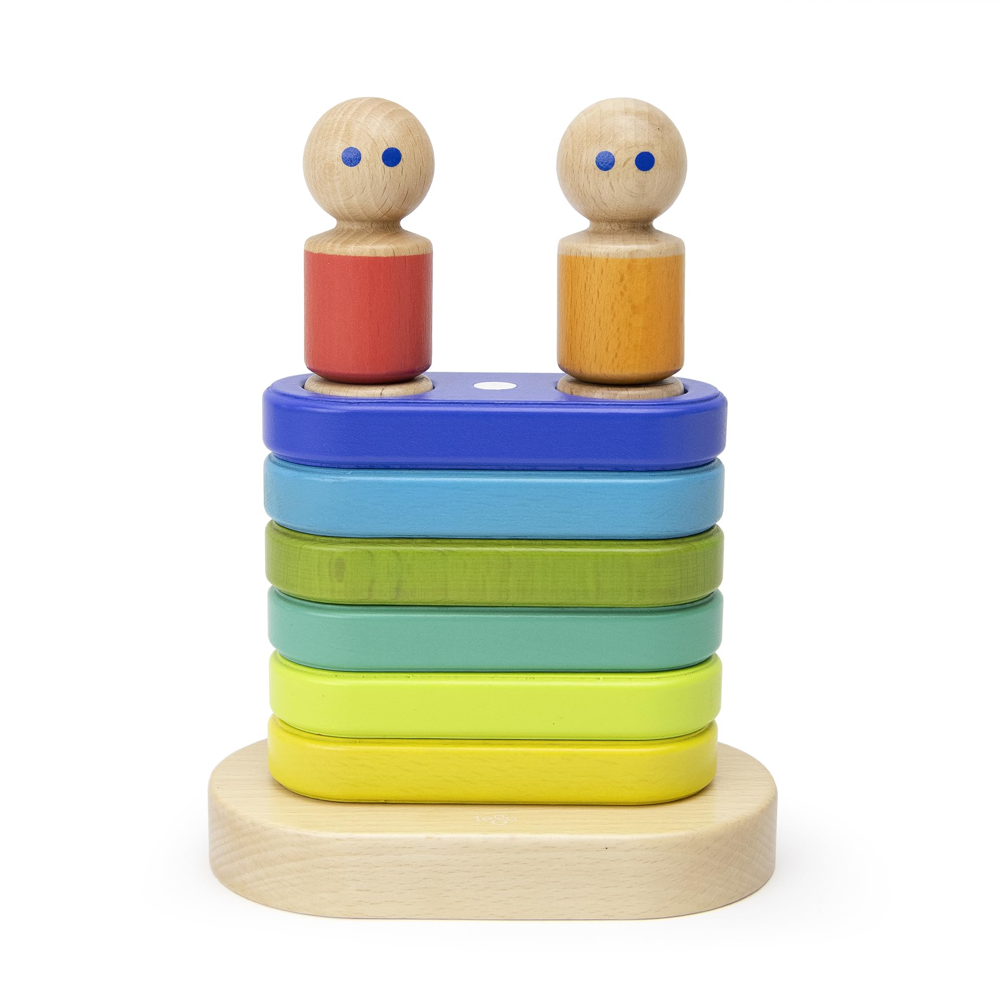 11 Piece Tegu Magnetic Floating Stacker Building Block Set, Rainbow