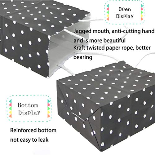 ADIDO EVA 25 PCS Gift Bags Mini Black Paper Bags with Handles for Party Supplies (6 x 4.3 x 2.3 In)