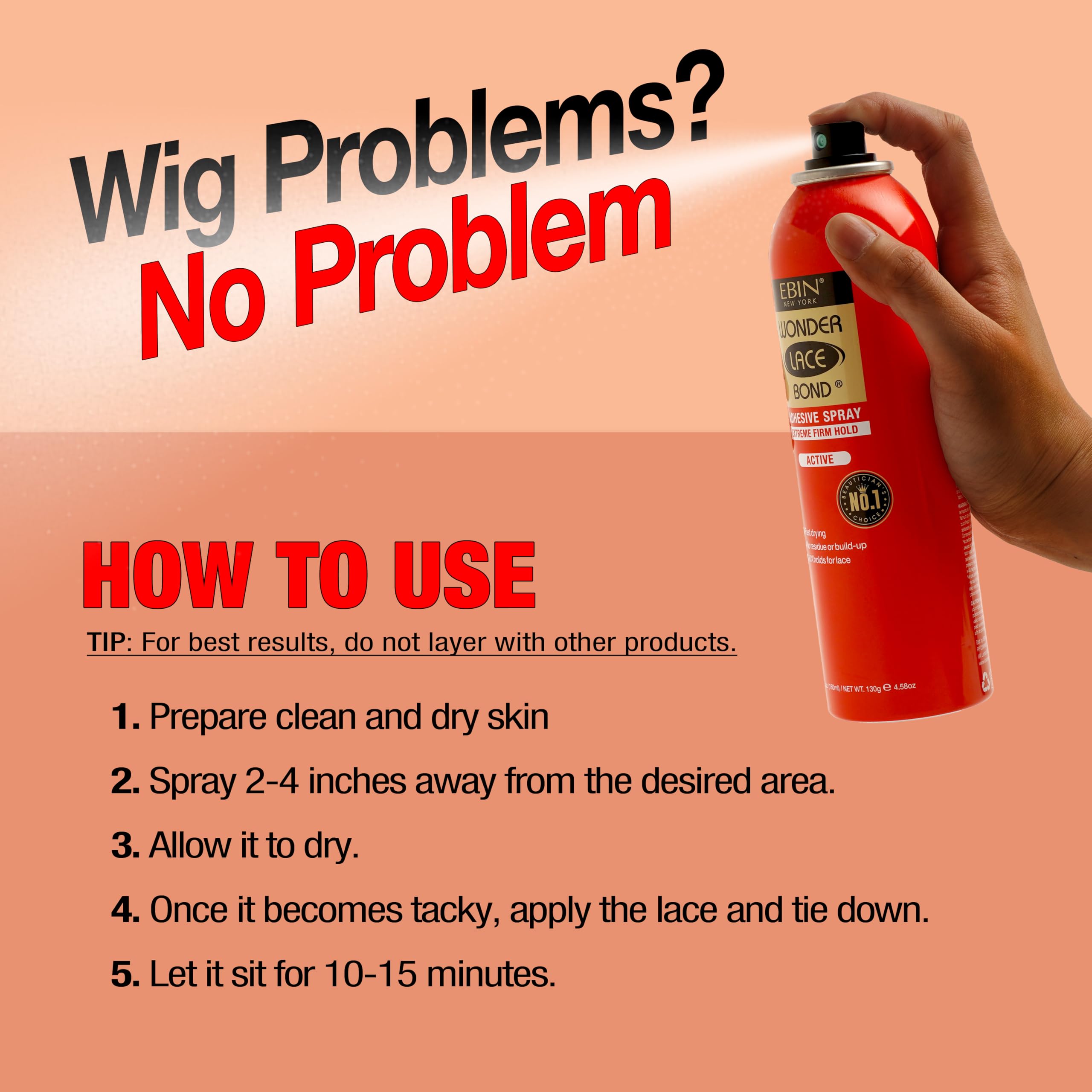 EBIN NEW YORK Wonder Lace Bond Adhesive Spray - Extreme Firm Hold 14.2oz / 400ml