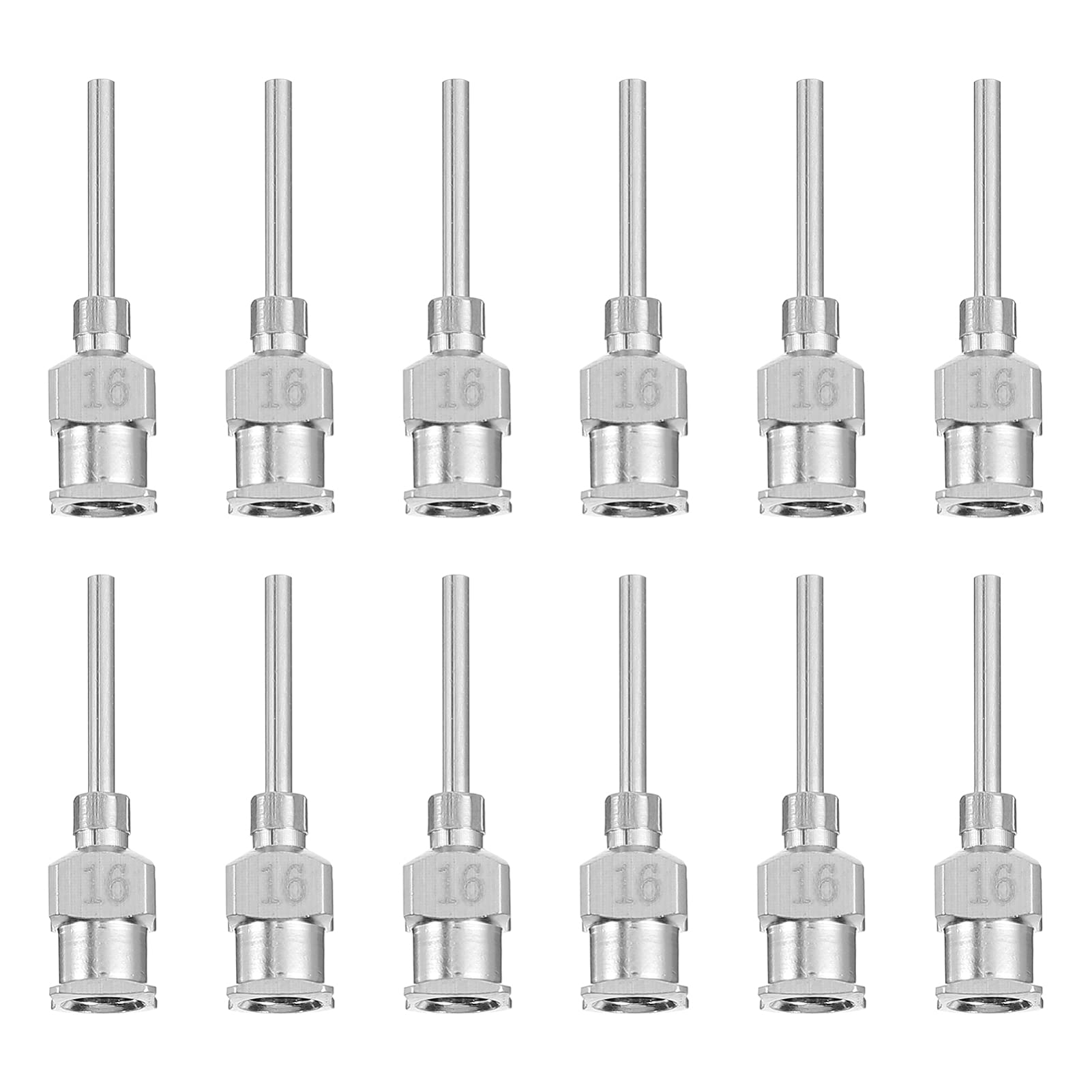 EXCEART 12Pcs Dispensing Needle Blunt Tip Stainless Steel Lock Needles Accuracy Precision- yringe Needle (16G)