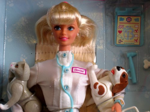 1996 Barbie Pet Doctor with dogs and cat (adorable pets magically wiggle-waggle when you pet them)