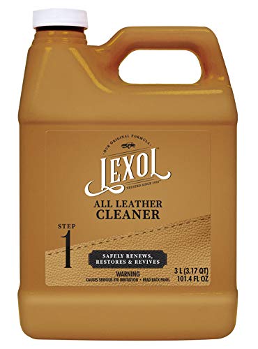 All Leather Cleaner (Step 1) by Lexol, Use on Furniture, Car Interior, Shoes, Handbags, Two-Step System, 3 Liters