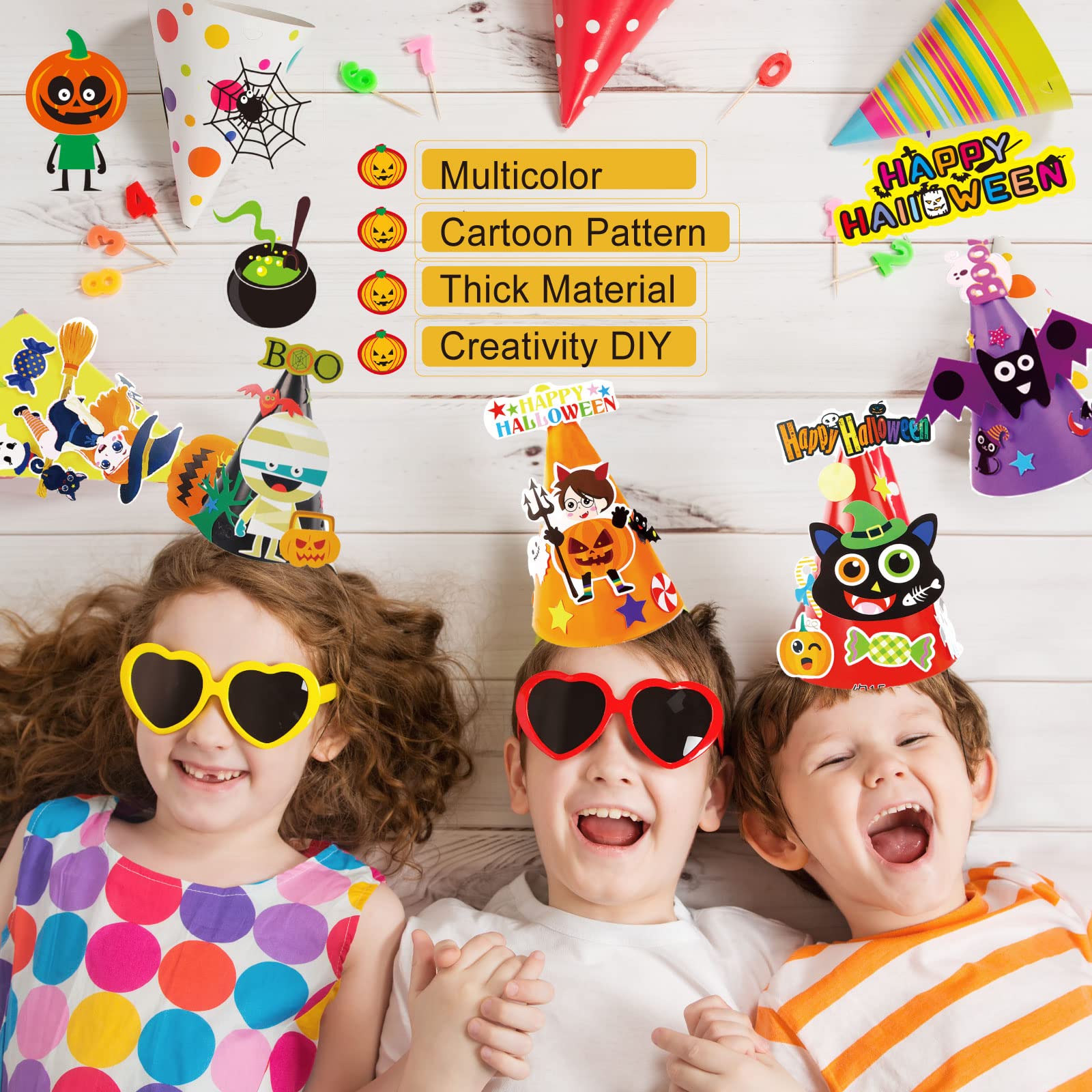 12 Pcs Christmas Hats for Kids Santa Arts and Crafts DIY Cone Hat Christmas Craft Kit Toddler Creative Christmas Activities