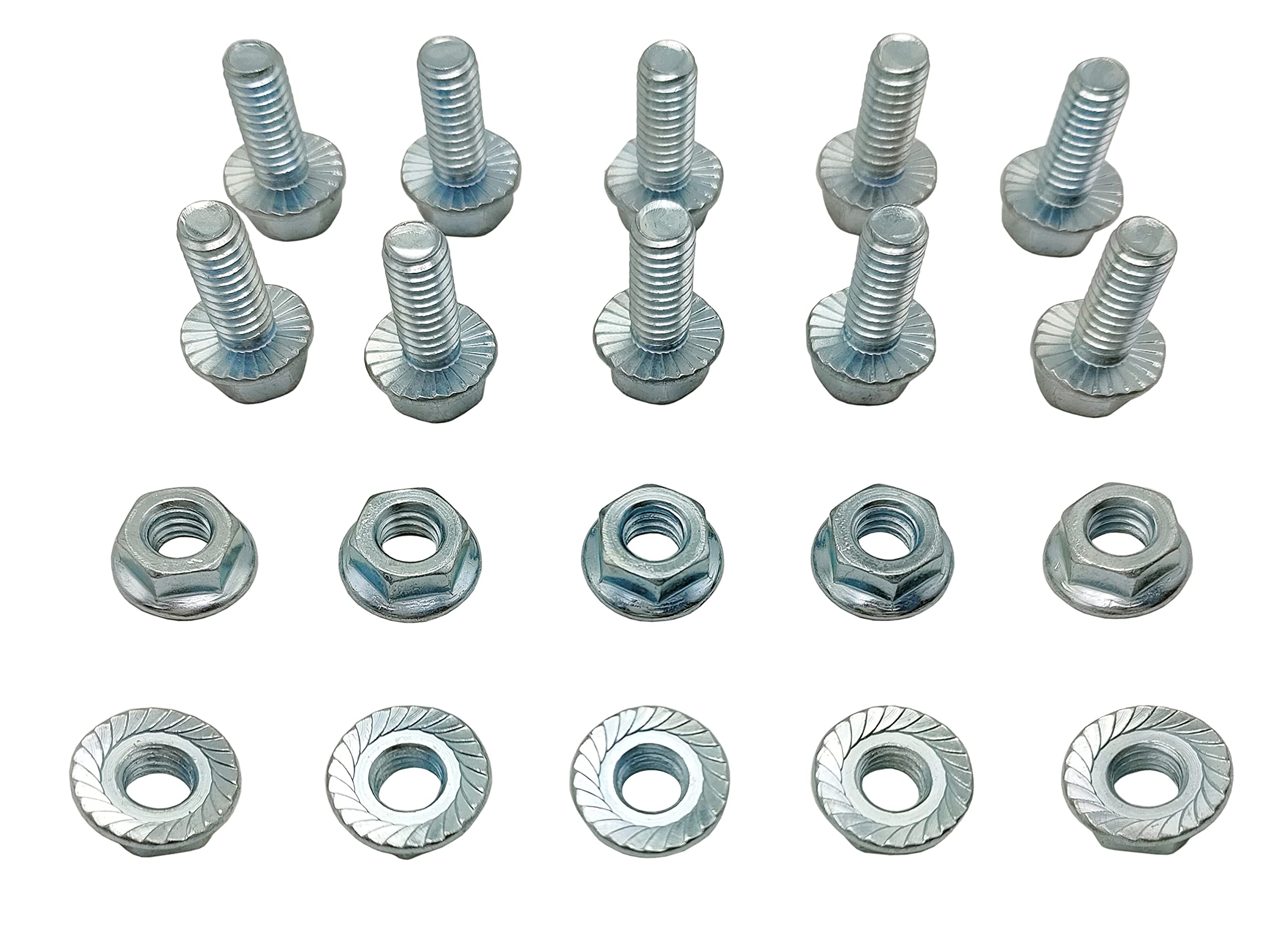 goodparts 516 Flanged Hex Head Bolts, 516 Flanged Nuts, Flanged Hex Head Screws, Grade 5, Fully Threaded, 10 Pack (516 inch -18 x 34 inch )